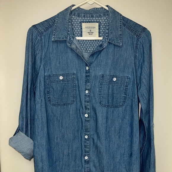 Sonoma | Tops | Chambray Button Down | Poshmark